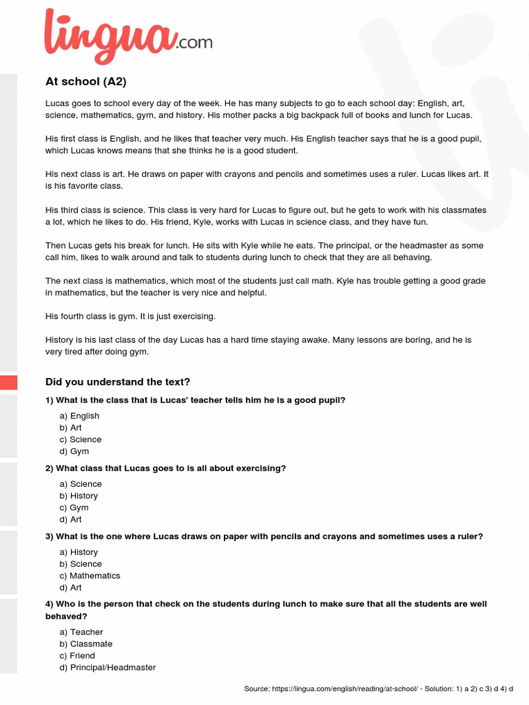 English Text at School | PDF