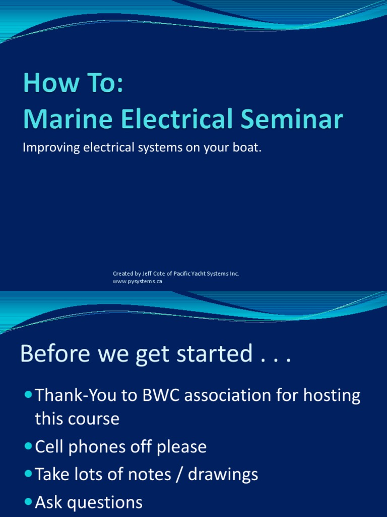 How To - Marine Electrical Seminar Nov 2019 - Day 1-1 | PDF | Battery ...