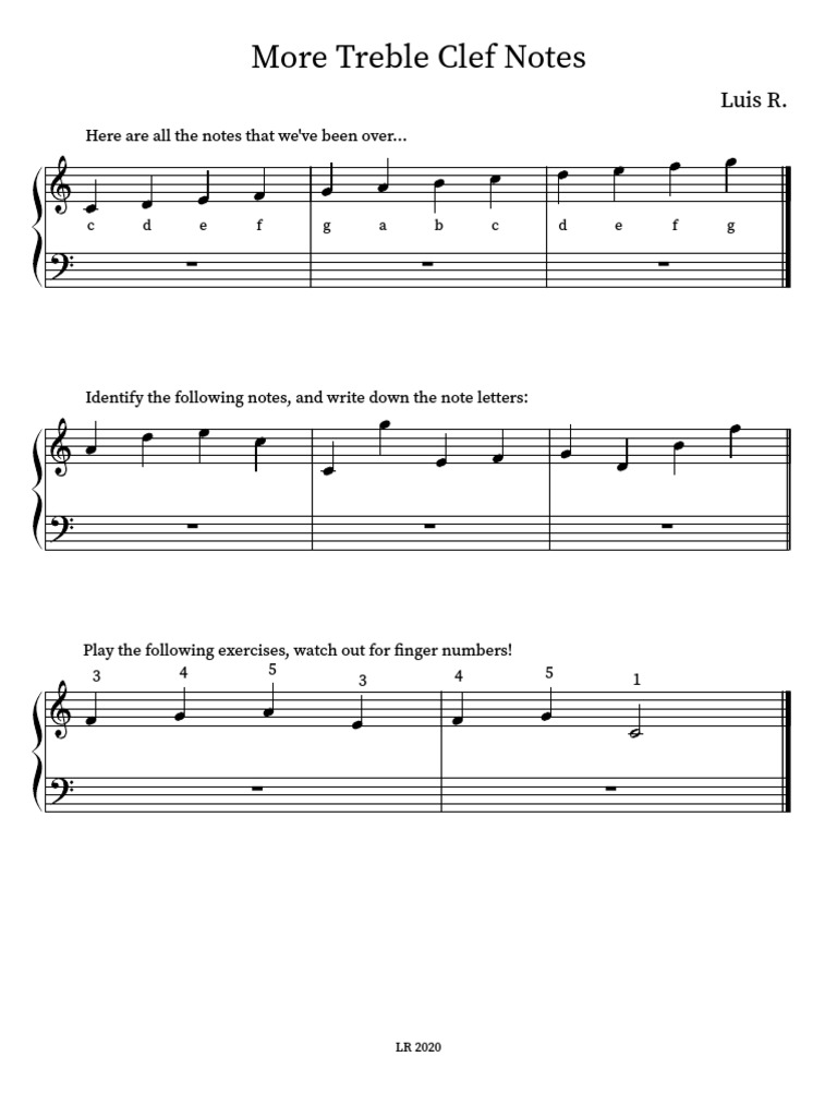 More Treble Clef Notes | PDF