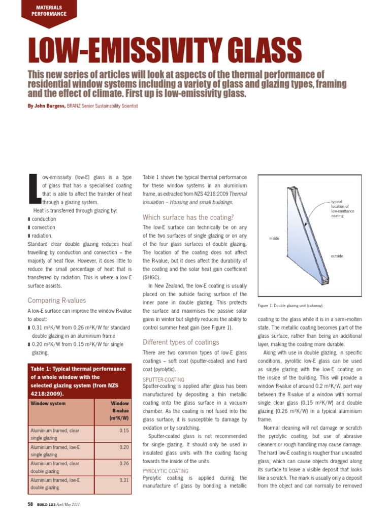 Low Emissivity Glass | PDF | Glasses | Window