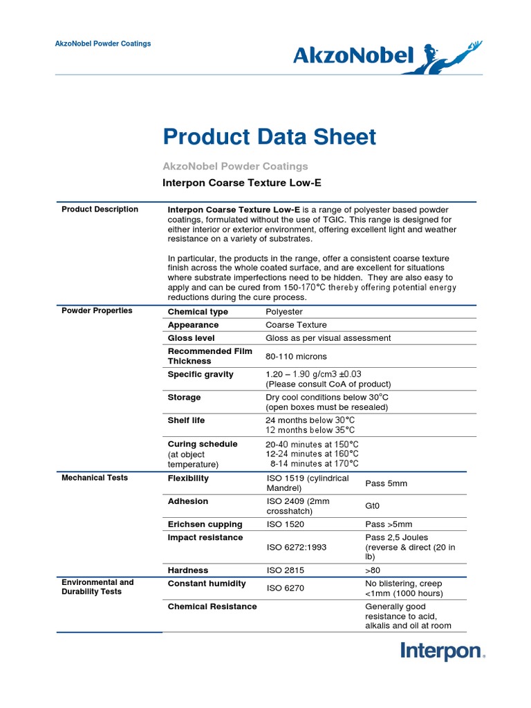 Product Data Sheet: Akzonobel Powder Coatings | PDF | Building ...