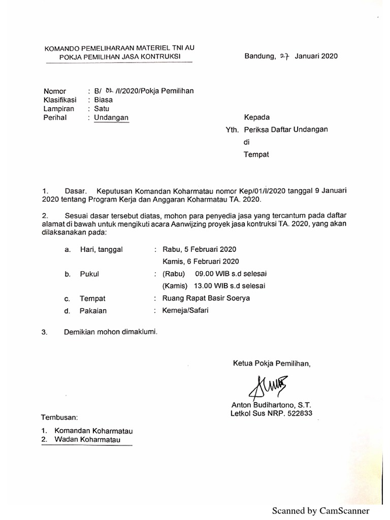 Undangan Acara Aanwijzing | PDF