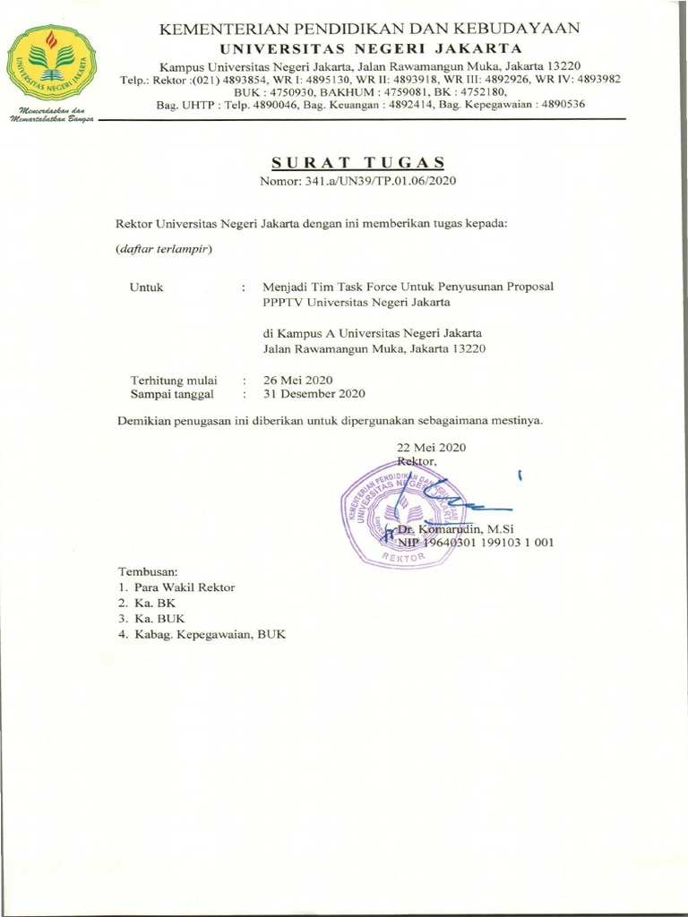 341.a ST Tim Task Force Penyusunan Proposal PPPTV UNJ 26 Mei 31 Des ...