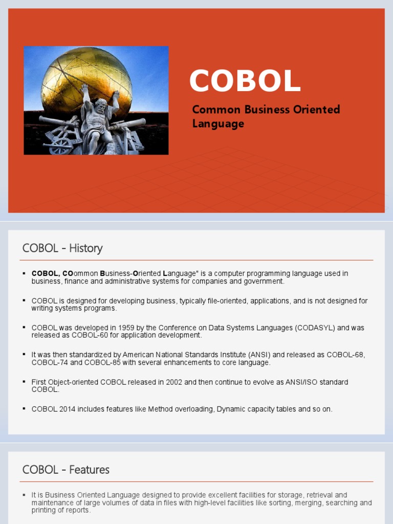 Cobol: Common Business Oriented Language | PDF | Software Development | Computer Programming