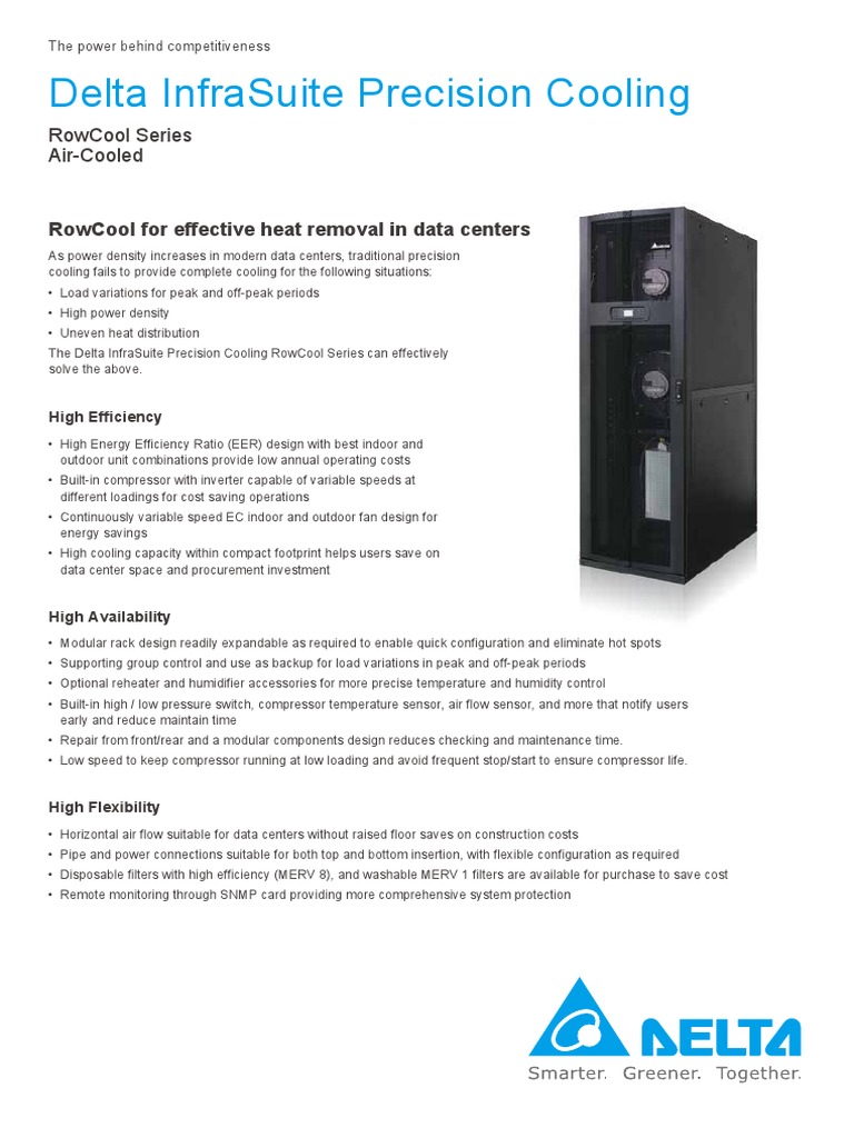 Delta Infrasuite Precision Cooling: Rowcool Series Air-Cooled | PDF ...