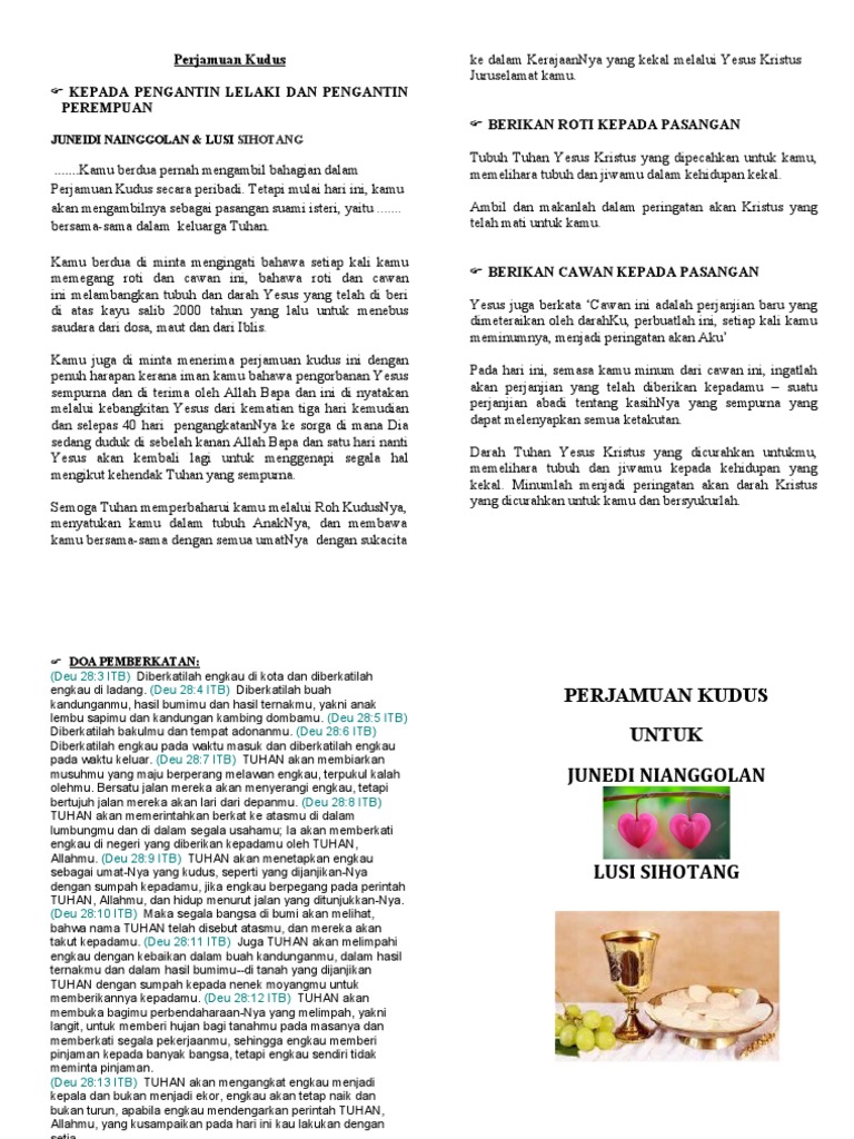 Perjamuan Kudus untuk Pengantin Baru | PDF