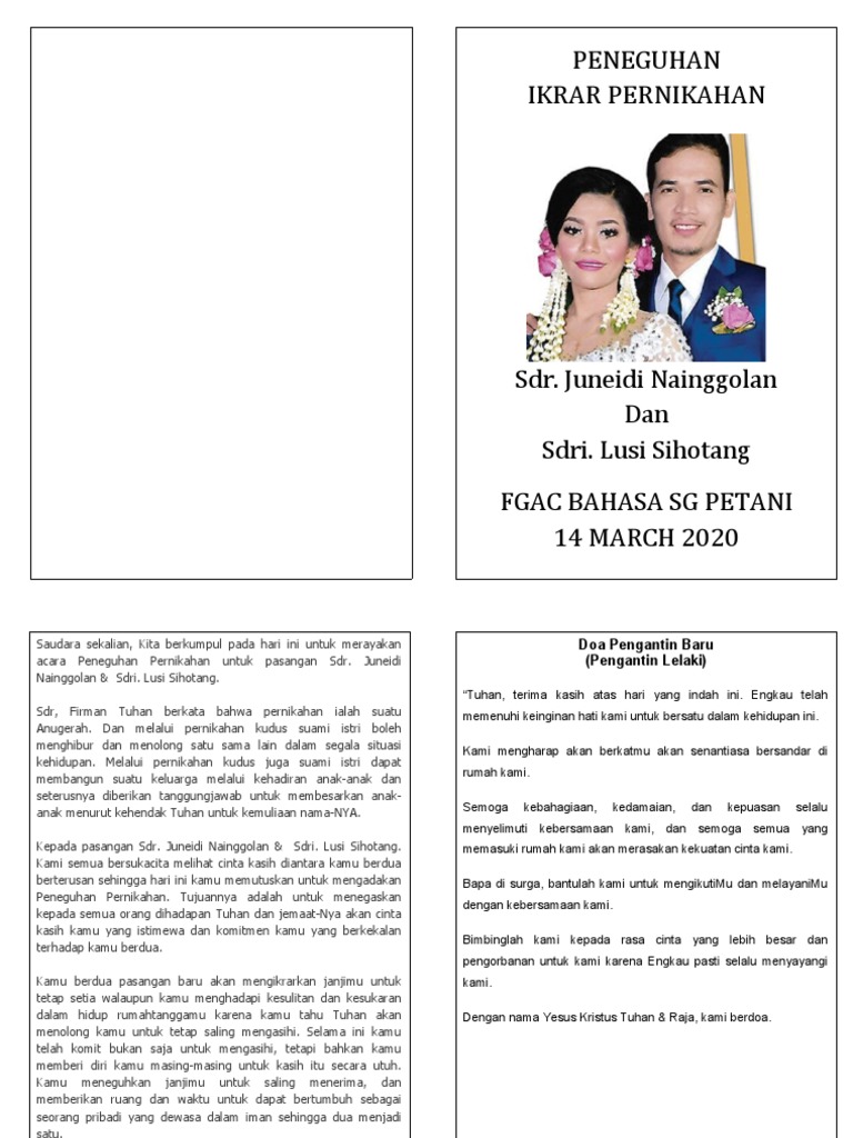 Ikrar Pernikahan Juneidi dan Lusi | PDF