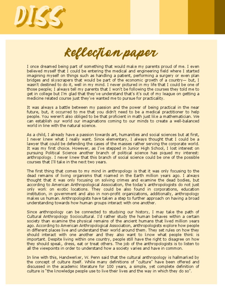 Sample Speech For DISS | PDF | Anthropology | Cultural Anthropology