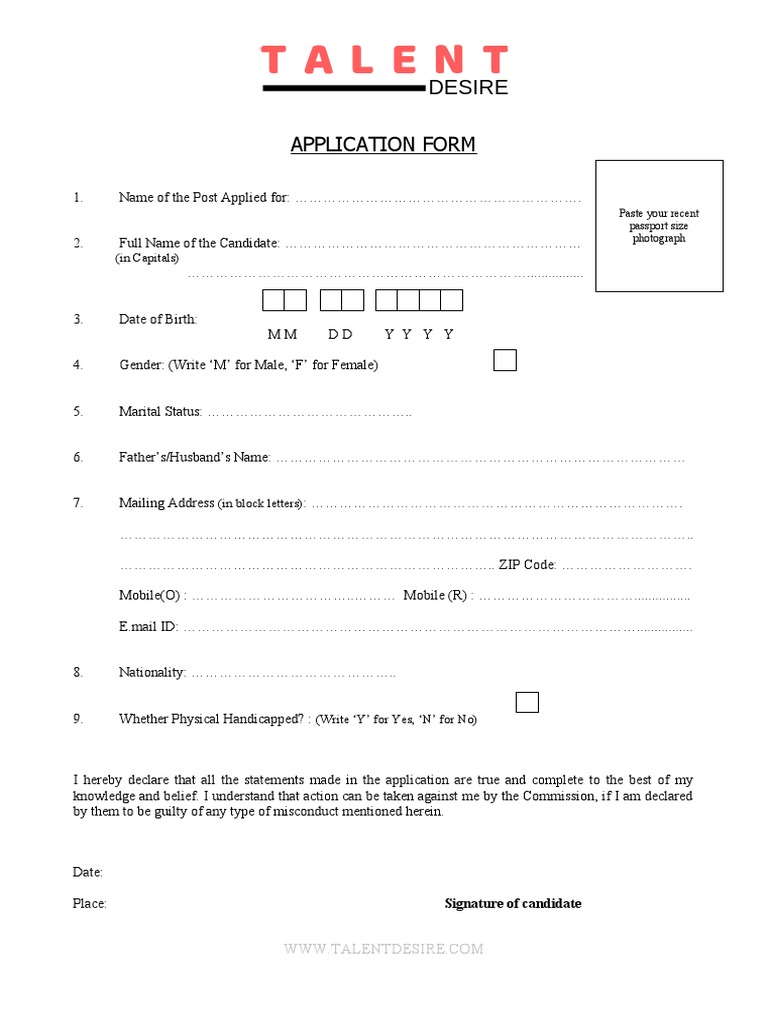 Offline Application Form For Work at Home | PDF | Games & Activities