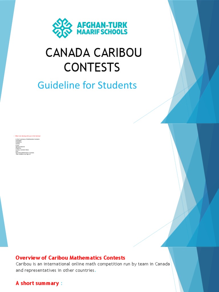 Caribou Math Contest Guide | PDF | Homeschooling | Human Nature