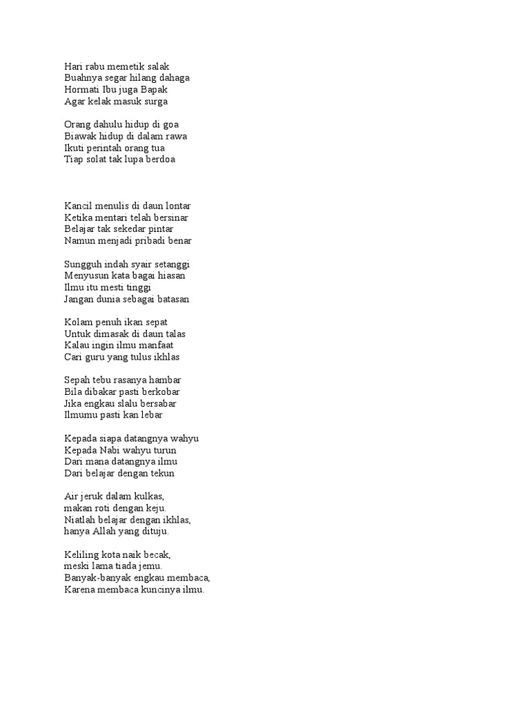 Kumpulan Pantun Pendidikan dan Lucu | PDF