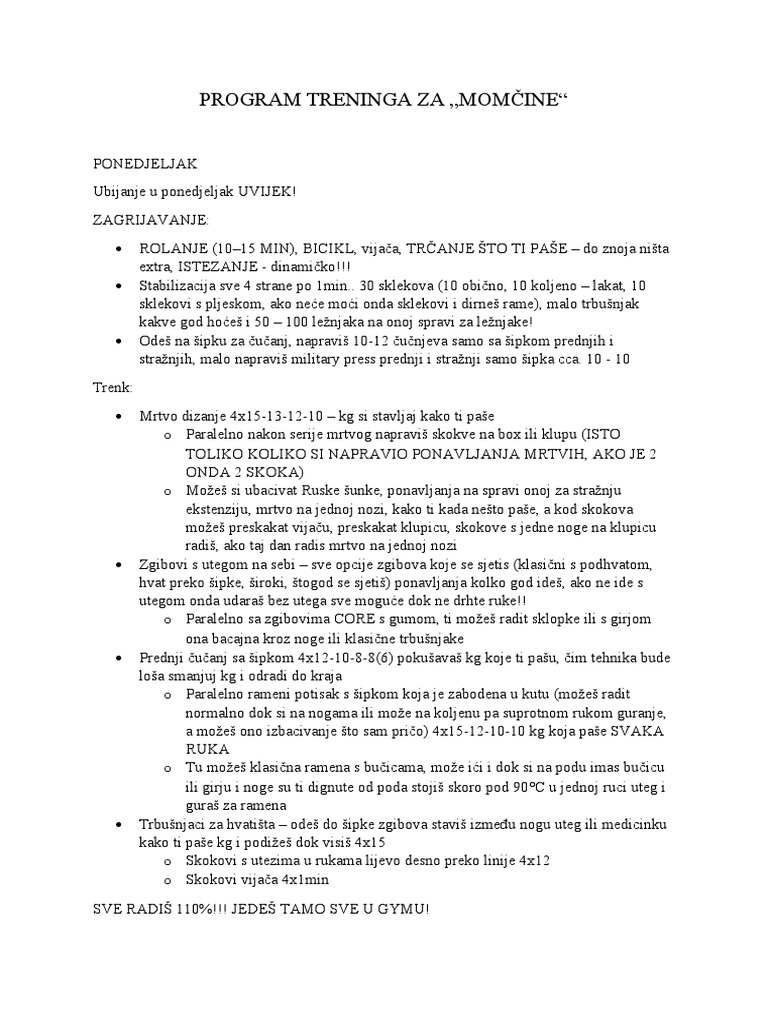 Program Treninga | PDF