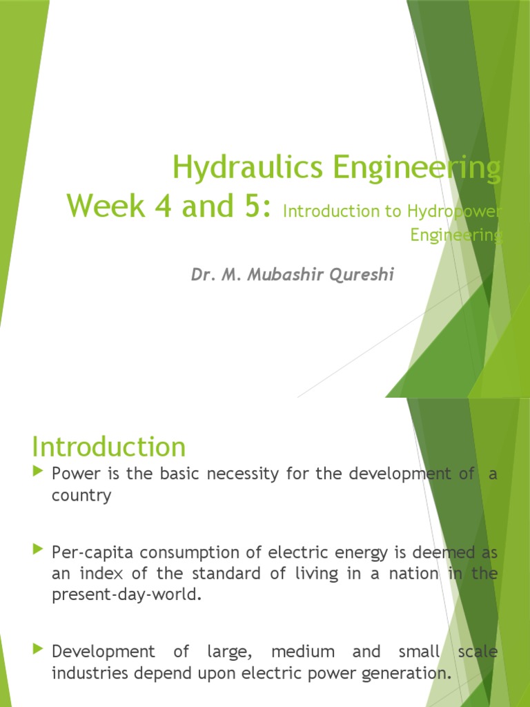 Hydropower Engineering Overview by Qureshi | PDF | Turbine | Energy ...