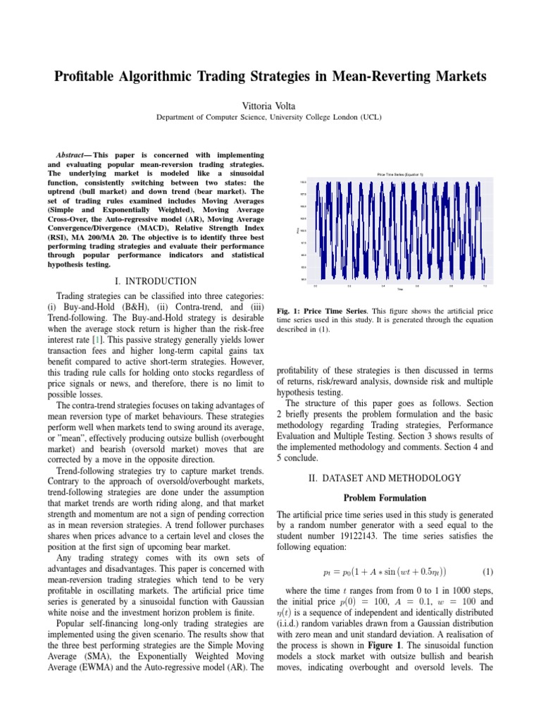 Profitable Algorithmic Trading Strategie | PDF | Moving Average | Sharpe Ratio