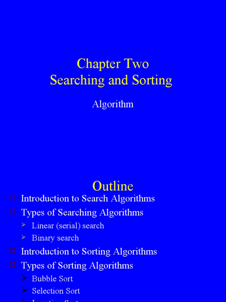 Chapter Two Searching And Sorting Algorithm Pdf Time Complexity Array Data Structure