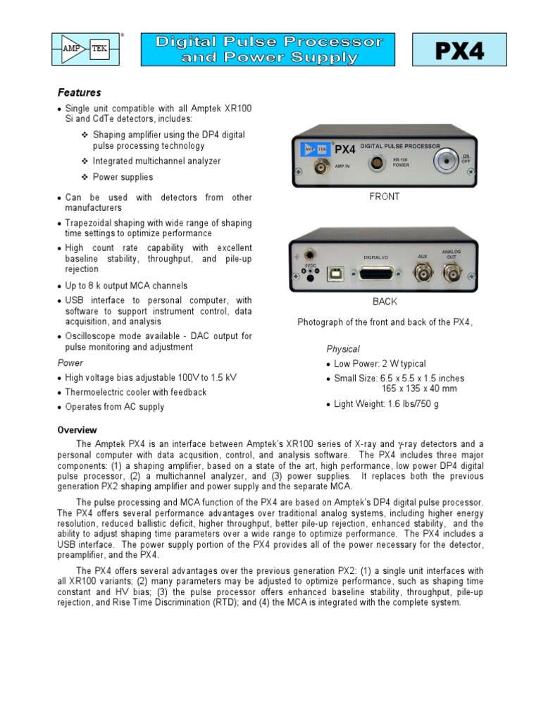 PX4 Specifications | PDF | Amplifier | Power Supply
