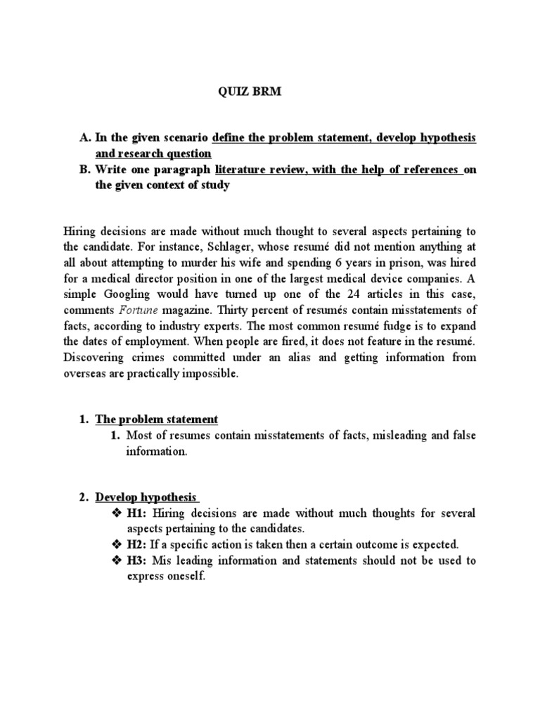 Quiz BRM 5 | PDF | Résumé | Talent Management