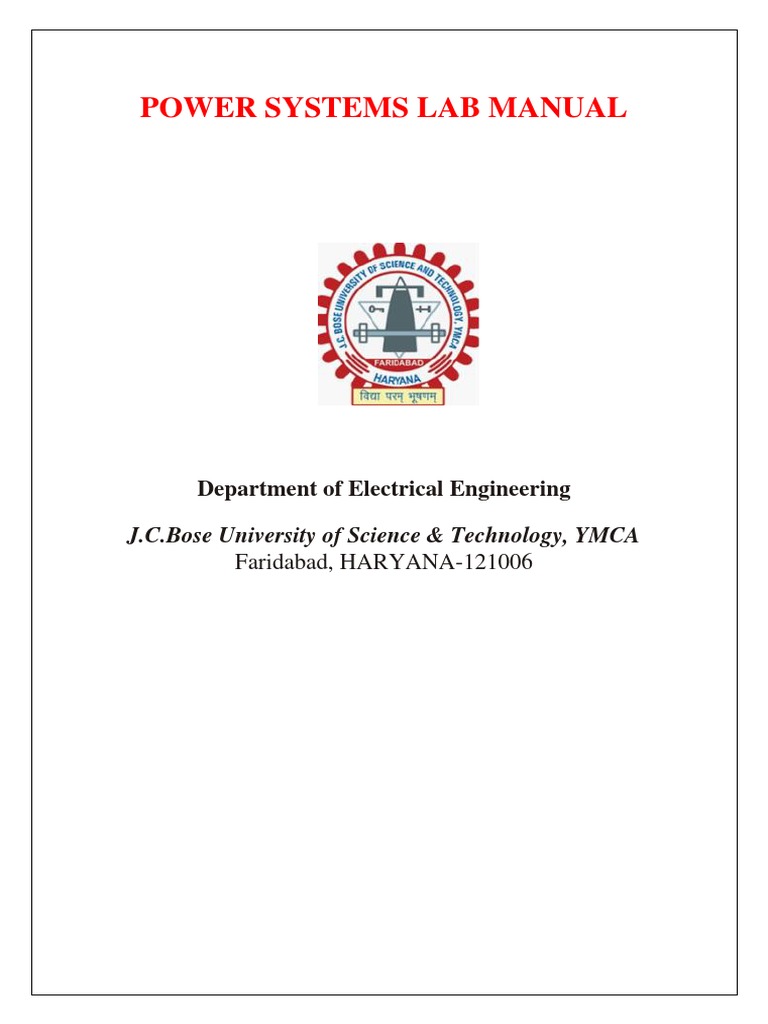 Power Systems Lab Manual: Department of Electrical Engineering | PDF | Relay | Engineering
