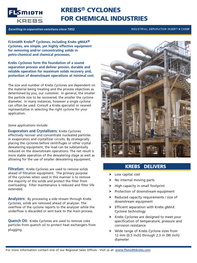 Krebs Cyclones For Chemical Industries: Excelling in Separation ...