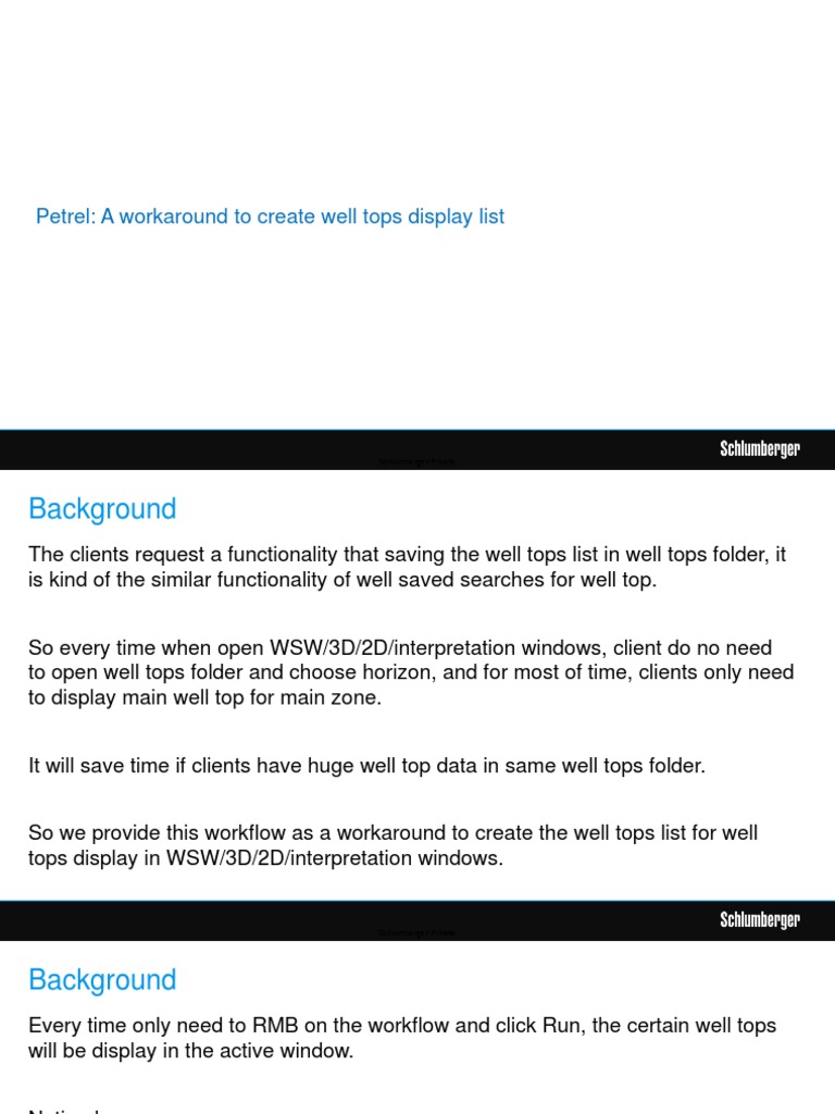 Create well tops display list in Petrel | PDF