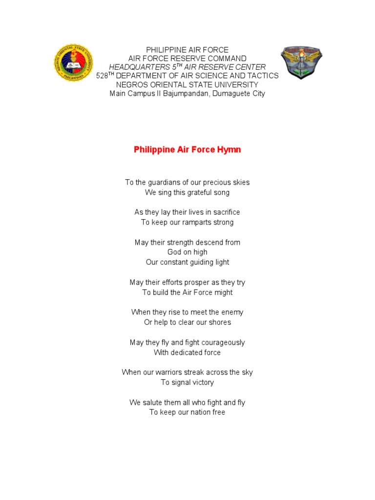 Philippine Air Force Hymn: Headquarters 5 Air Reserve Center | Download ...