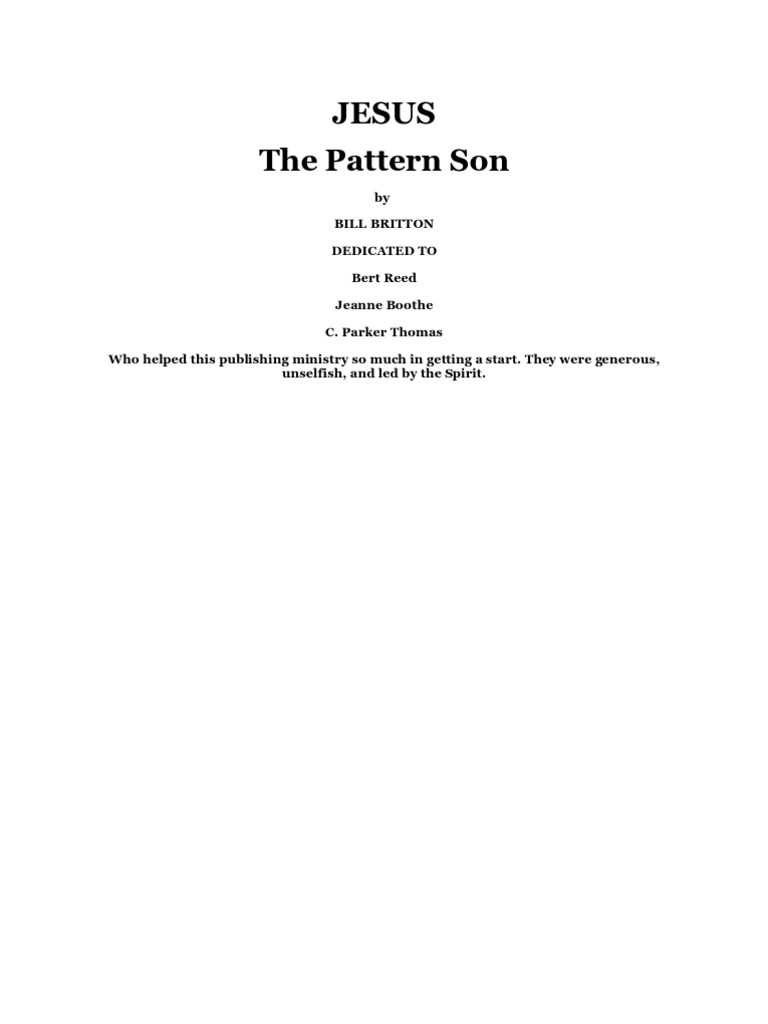 JESUSThe - Pattern - Son Britton | PDF | John The Baptist | Christianity