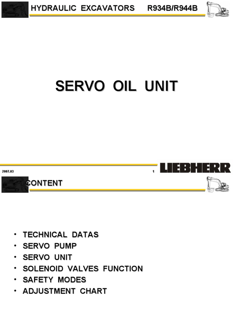 Liebherr SERVO UNIT R934B | PDF | Valve | Pump
