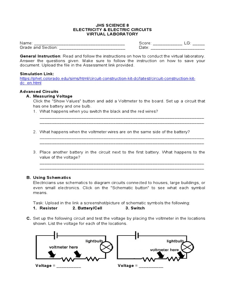 Circuits Virtual Laboratory (Updated) | PDF | Series And Parallel ...