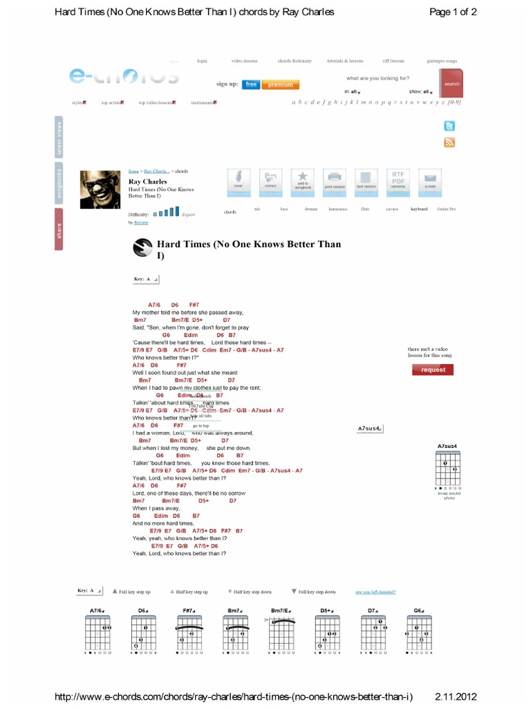 Hard Times Chords 2 | PDF