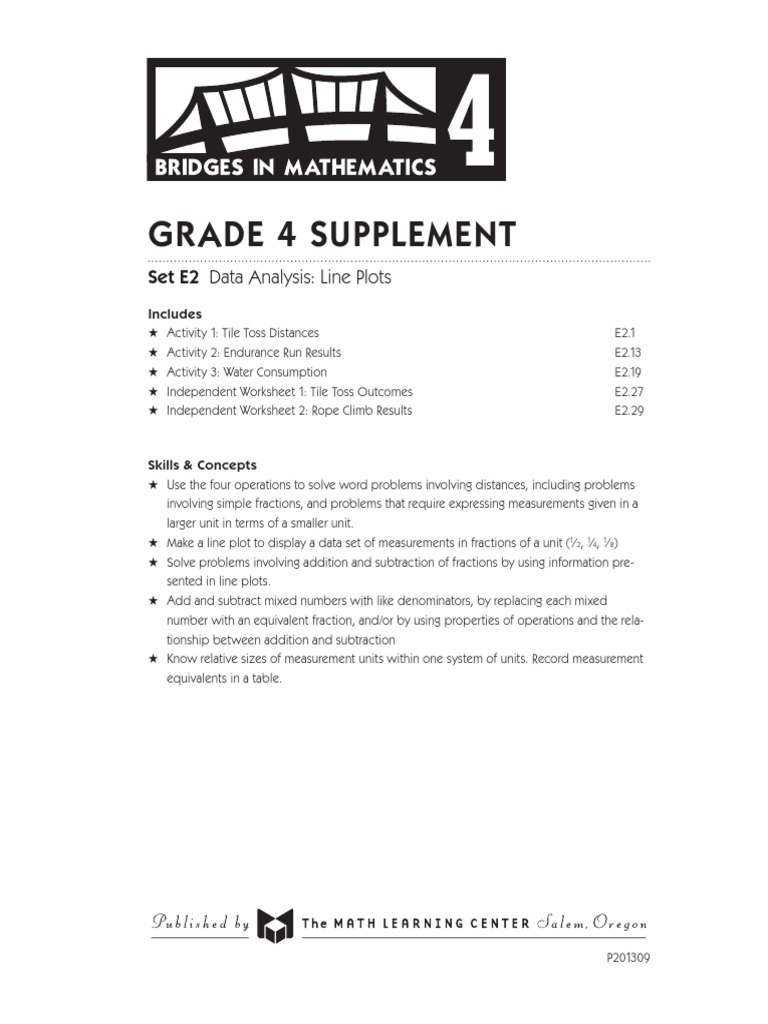 Data Analysis, Set E2: Line Plots, PDF | PDF | Data Analysis | Teaching ...