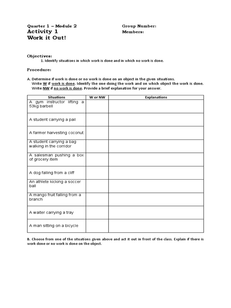 Identifying Work Done Through Daily Activities | PDF