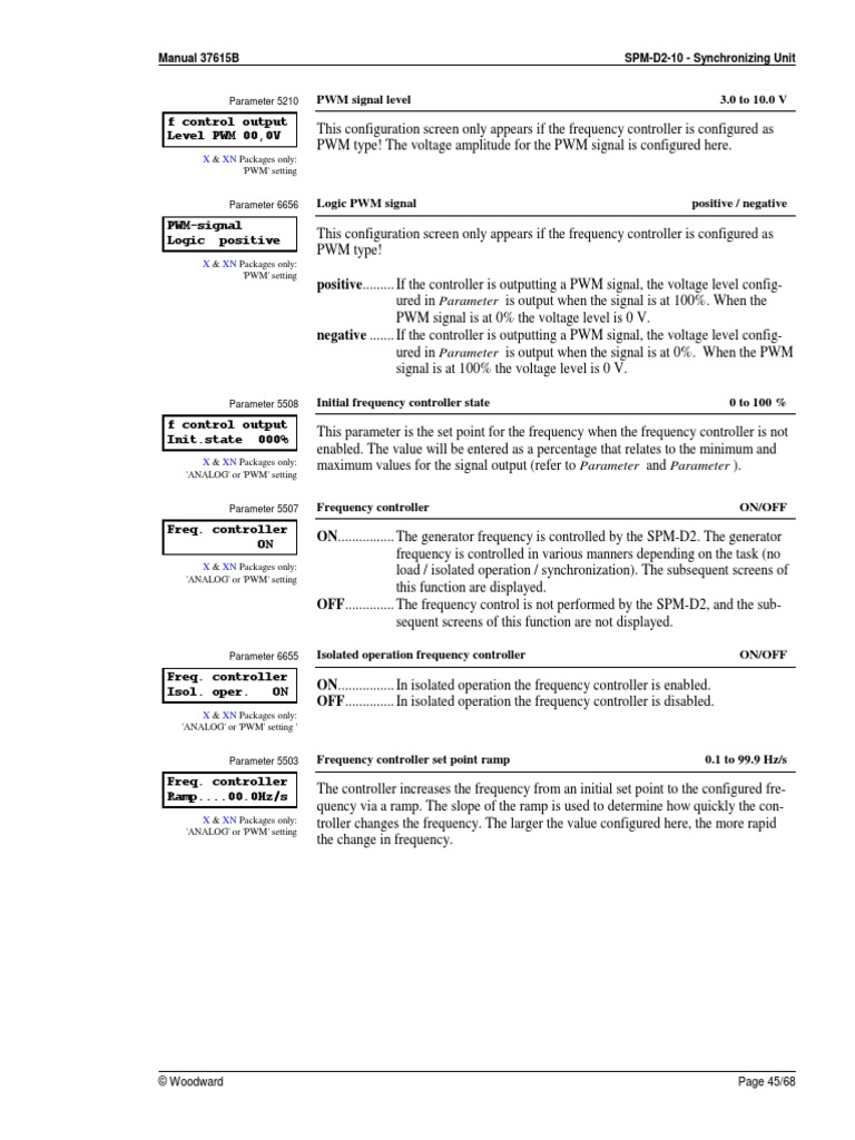 Manual 37615B SPM-D2-10 - Synchronizing Unit: © Woodward Page 45/68 ...