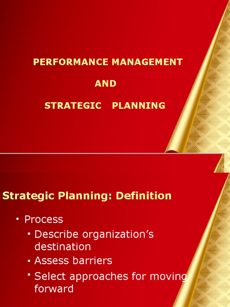 Chapter 3 - Performance Management and Strategic Planning | PDF