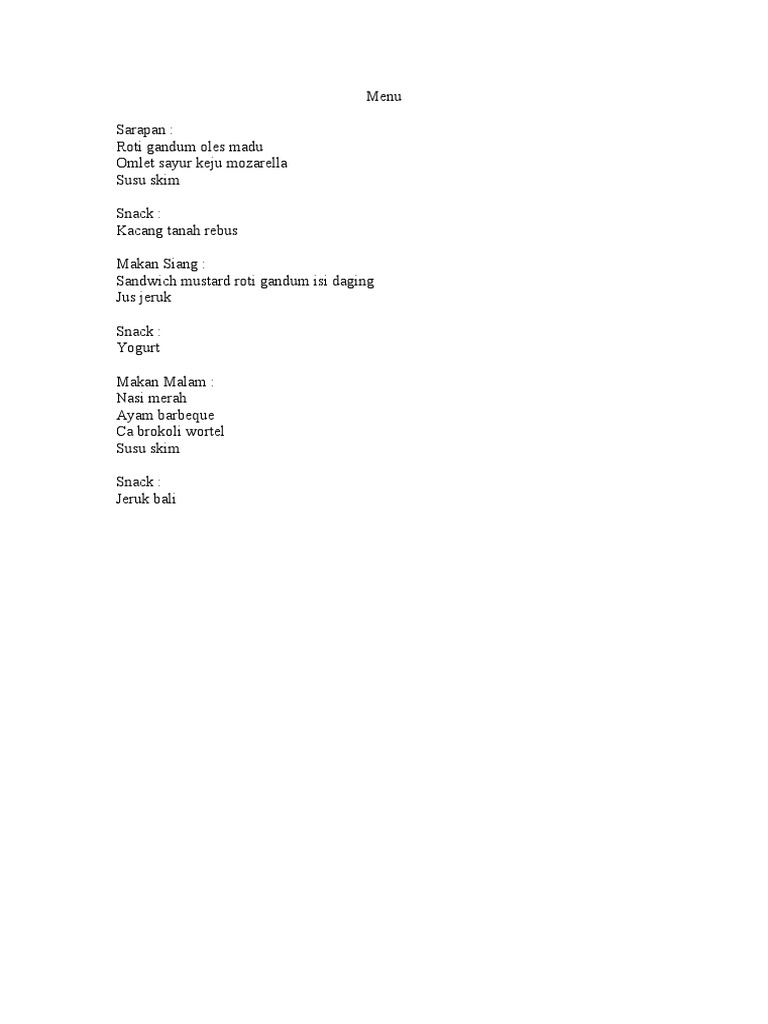 Menu Gizor | PDF | Determinants Of Health | Atoms