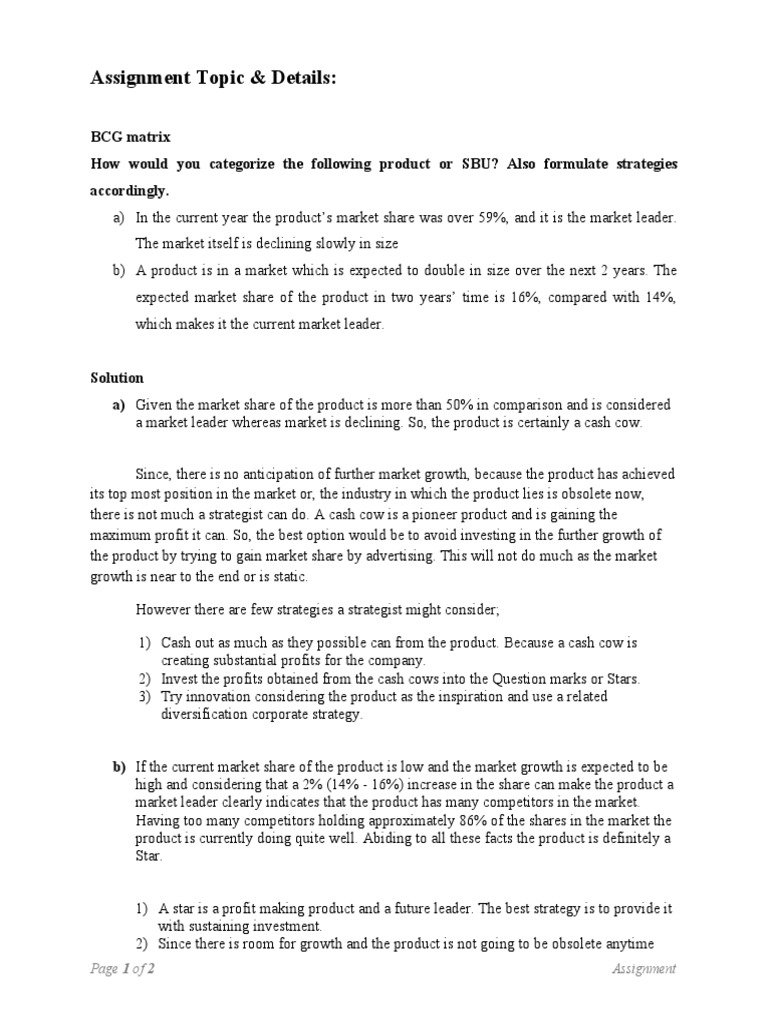 Assignment 2 Business Analysis | PDF | Marketing | Business