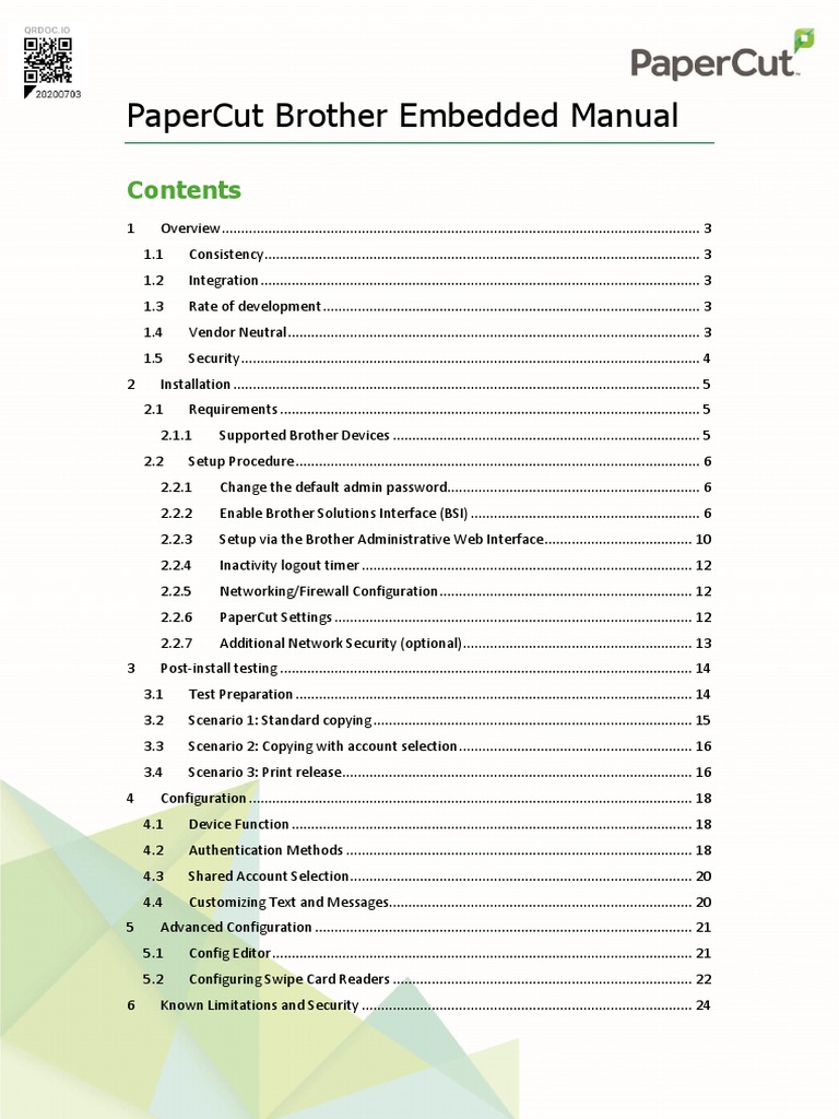 Papercut Brother Embedded Manual | PDF | Personal Identification Number ...