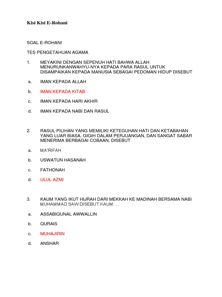 E-Rohani Kunci | PDF