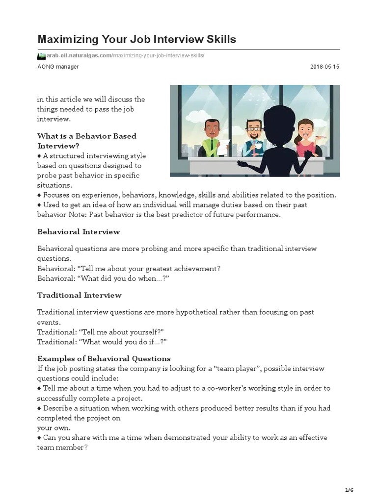 Maximizing Your Job Interview Skills | PDF | Body Language | Nonverbal ...