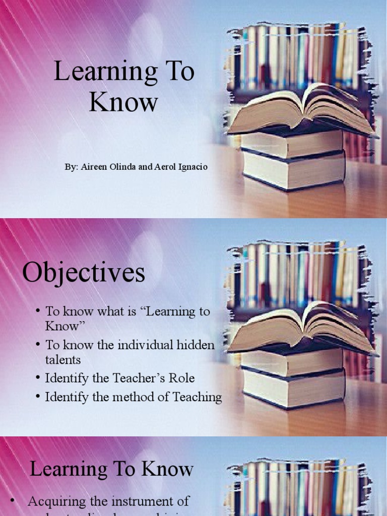 Learning To Know | PDF