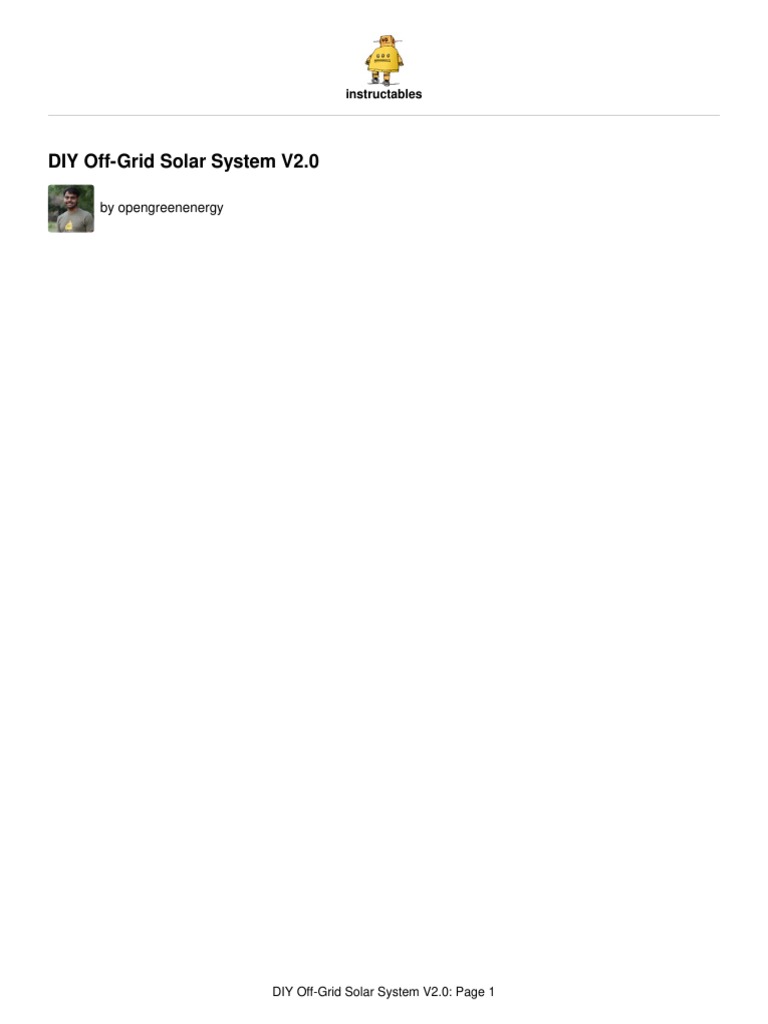 DIY Off Grid Solar System V20 | PDF | Power Inverter | Solar Cell