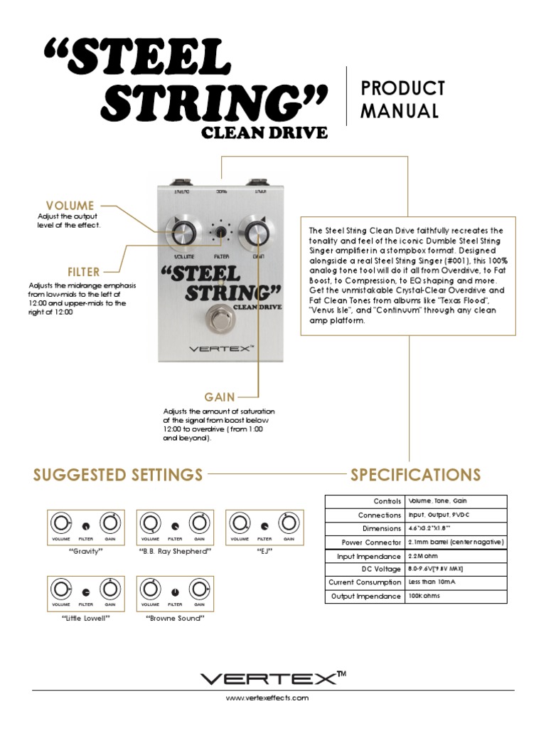 Vertex Steel Striung Manual | PDF | Sound Technology | Signal Processing