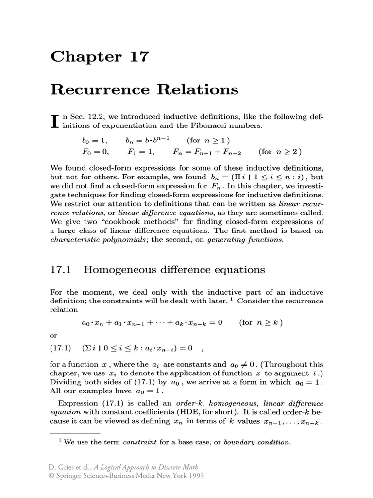 Recurrence Relations: Homogeneous Difference Equations | PDF | Recurrence Relation | Complex Number