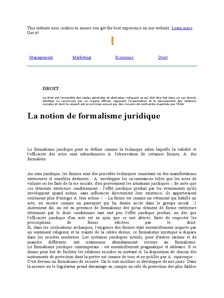 Définition du formalisme juridique | PDF | Concept | Définition