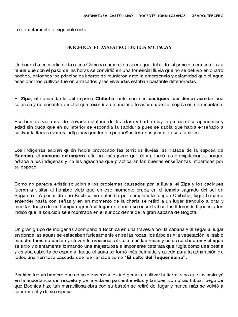 Mito de Bochica | PDF