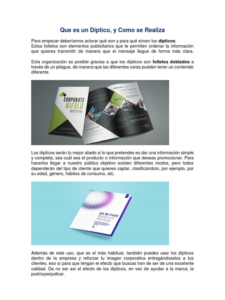 Que Es Un Díptico, y Como Se Realiza | PDF