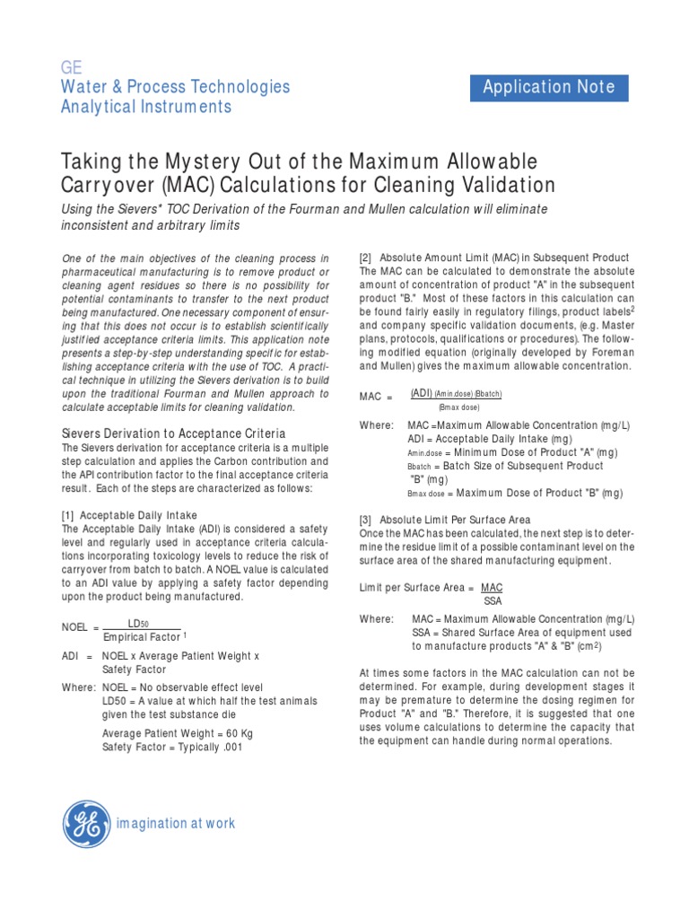 Taking the Mystery Out of the Maximum Allowable Carryover (MAC ...
