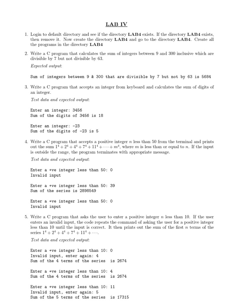 CS 111 Lab 4 | PDF | Numbers | Integer CS 111 Lab 4 | PDF | Numbers | Integer