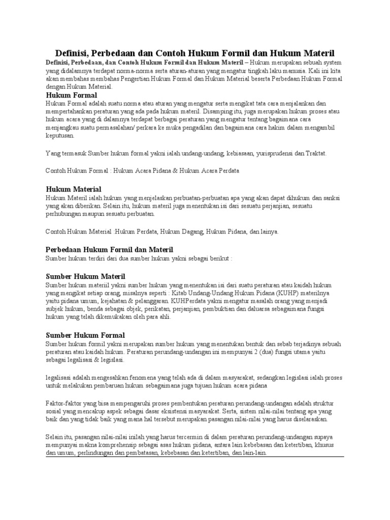 Hukum Formil | PDF | Hukum