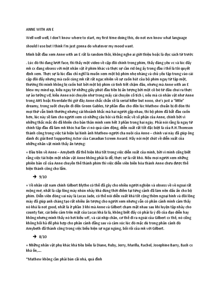 Anne With An e | PDF