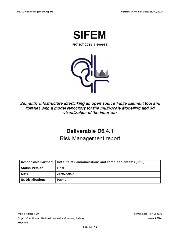 SIFEM Risk Management Report | PDF | Semantic Web | Risk Management